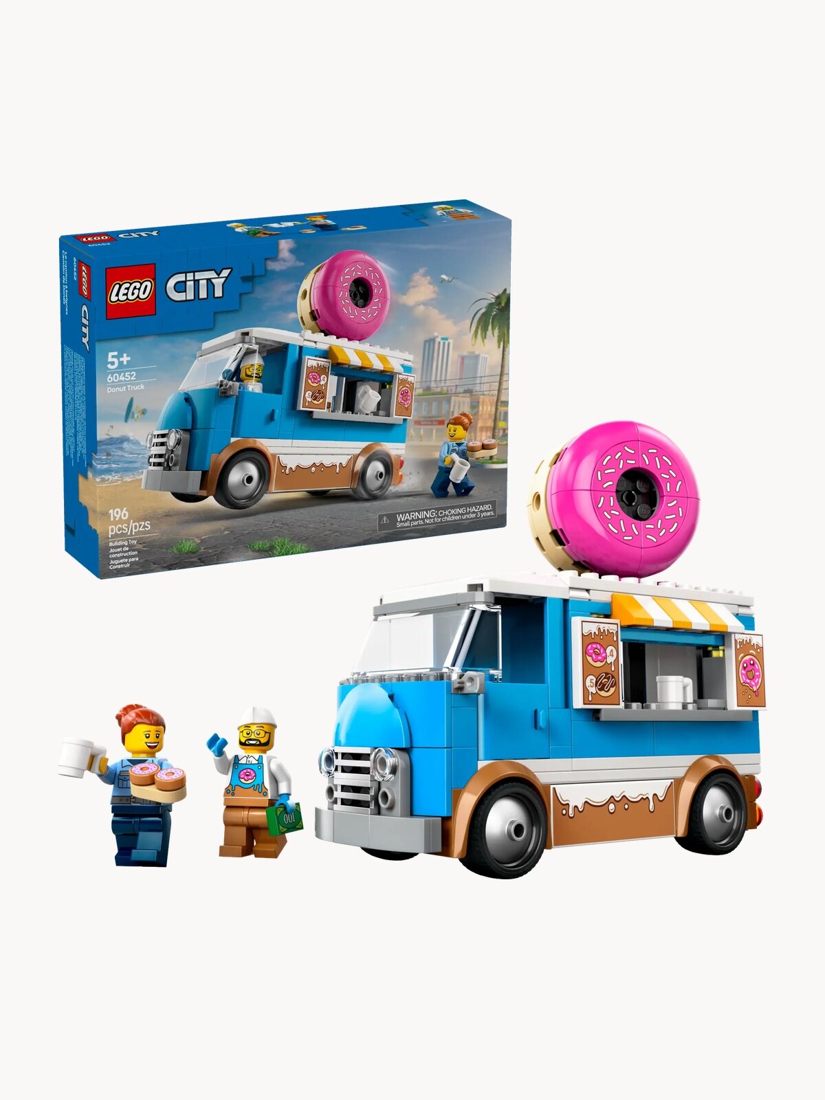 Конструктор LEGO Сity 60452 Грузовик с пончиками, голубой, 196 дет.
