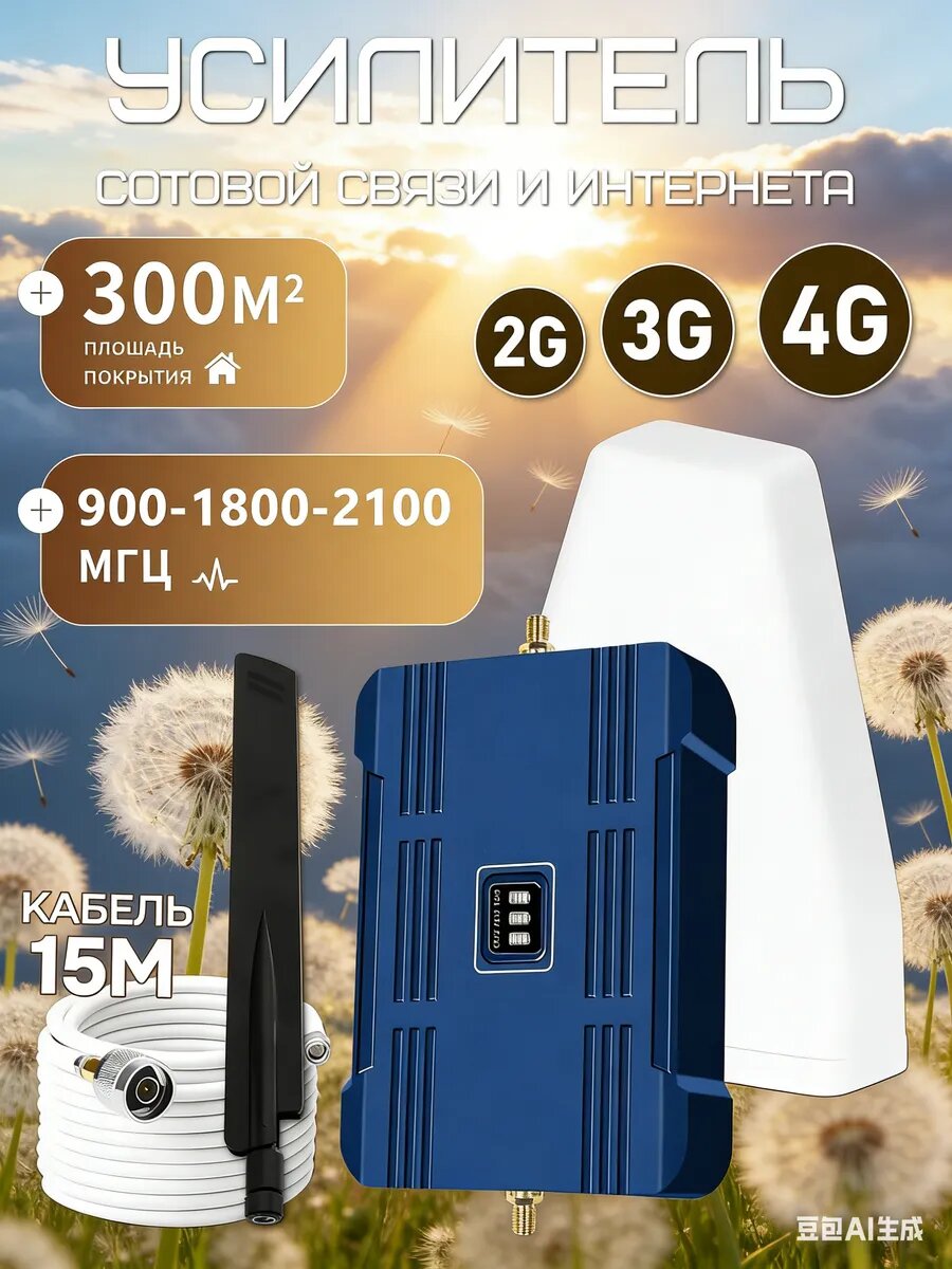 Усилитель сотовой связи 2G/3G/4G (900/1800/2100 МГц) — Улучшение сигнала GSM и интернета для телефона