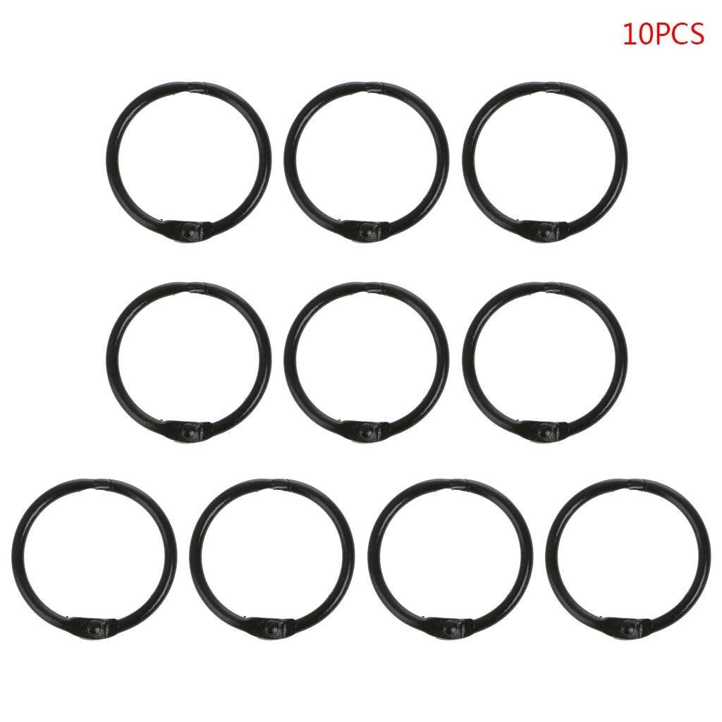 Металлические кольца для переплета, 10 шт, Черный