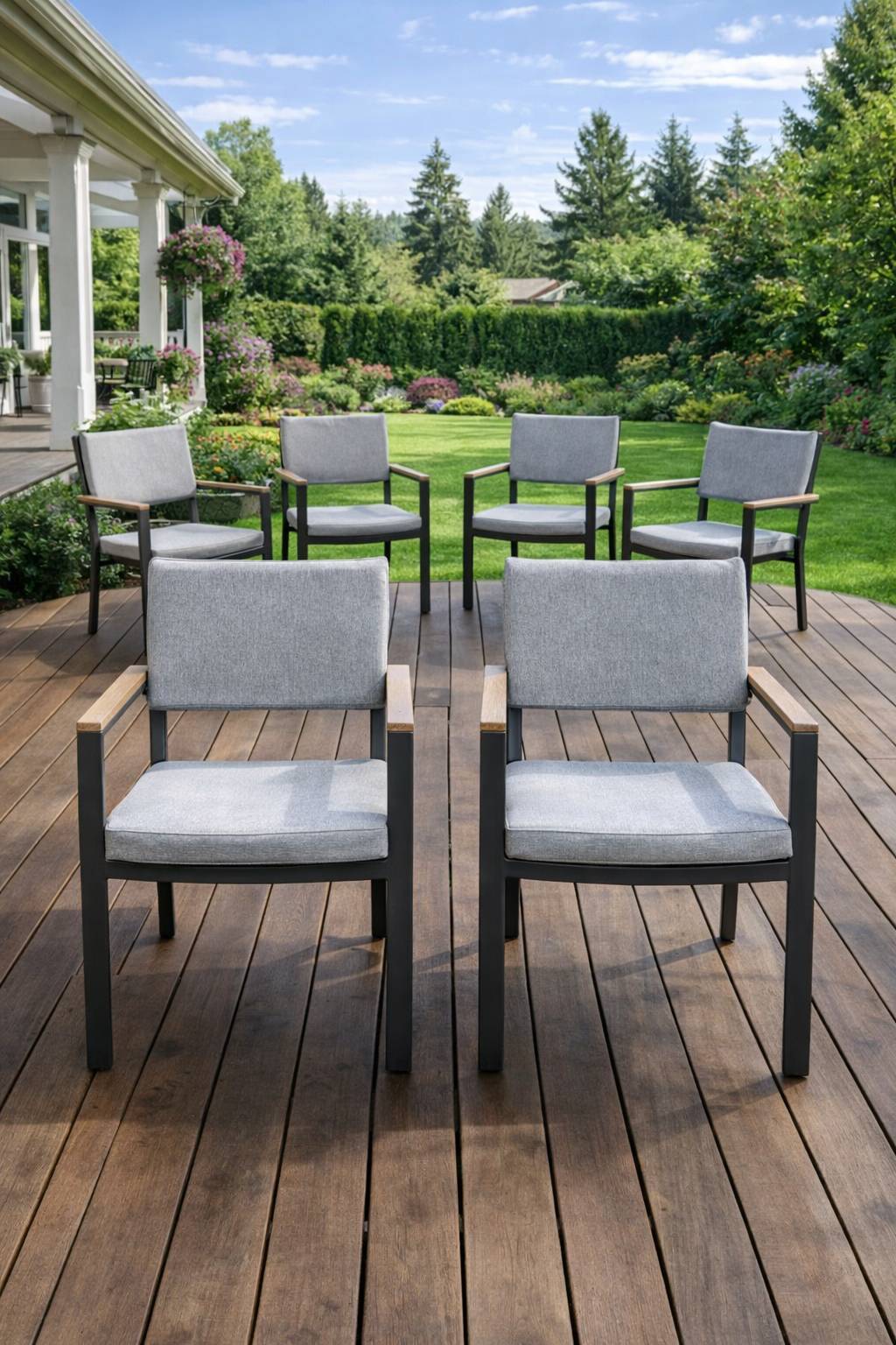 Комплект кресел обеденных Royal Family OSCAR, с подлокотниками из тика (6 шт.)