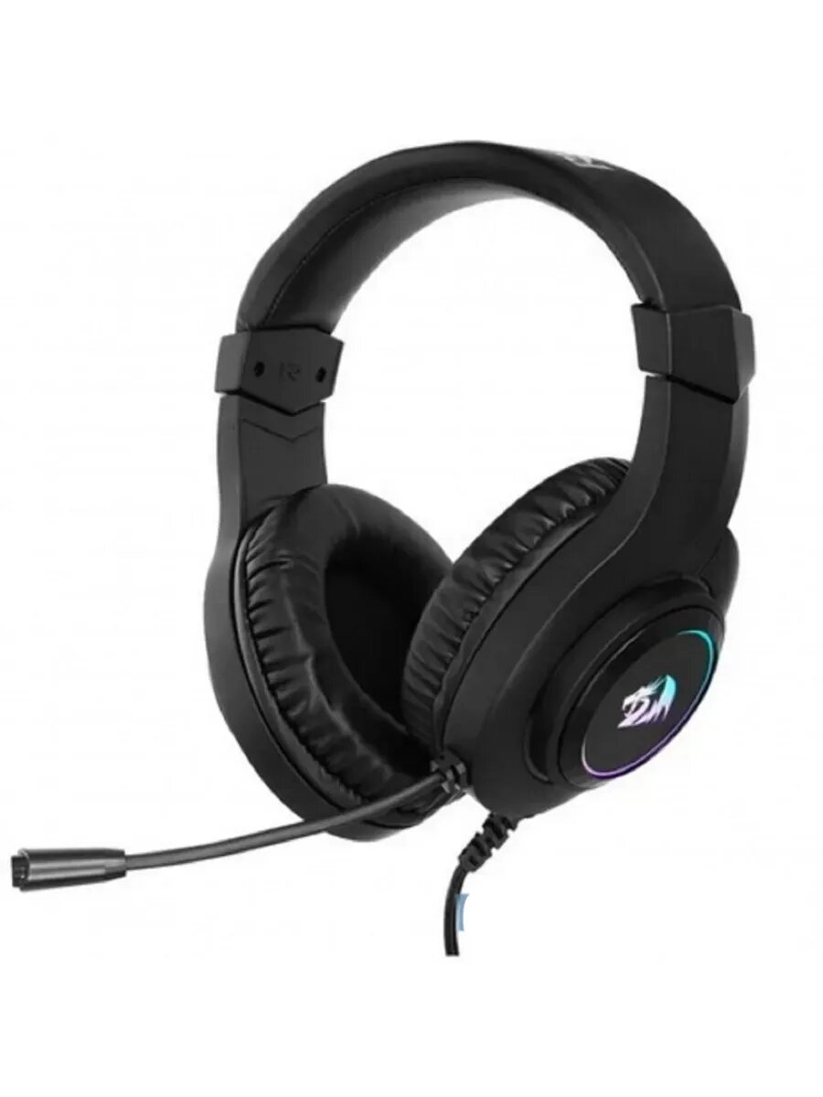 Наушники проводные накладные Hylas RGB, USB+3.5мм, черный