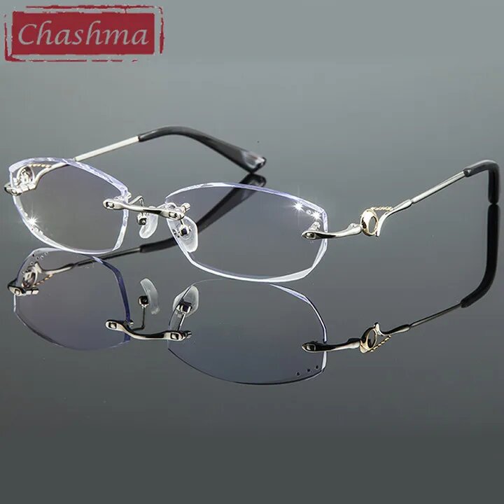 Очки Chashma женские титановые без оправы Silver, Серебряный