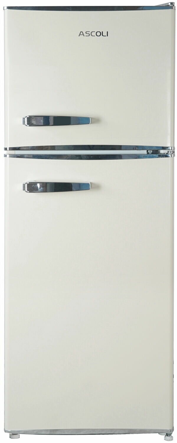 Холодильник Ascoli ARDFRY120 бежевый, ретро, двухкамерный с верхней мк, 125,3х47,5 см, 128л