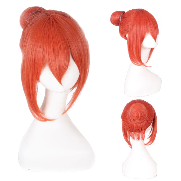 2026 Основной парик Saint Gintama Silver Soul Kanna Bun, высокотемпературное волокно, оранжевый косплей парик