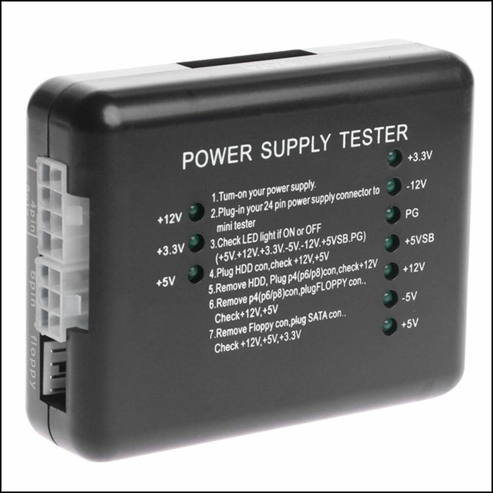 Тестер Блока Питания PC 20 24 Pin Для Измерения Счетчика Жесткого Диска ATX