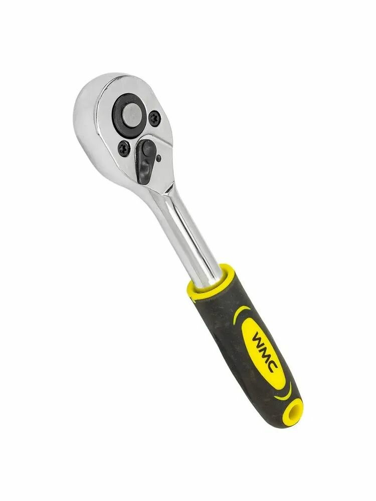 Трещотка реверсивная с двухкомпонентной резиновой рукояткой 1/4' WMC TOOLS