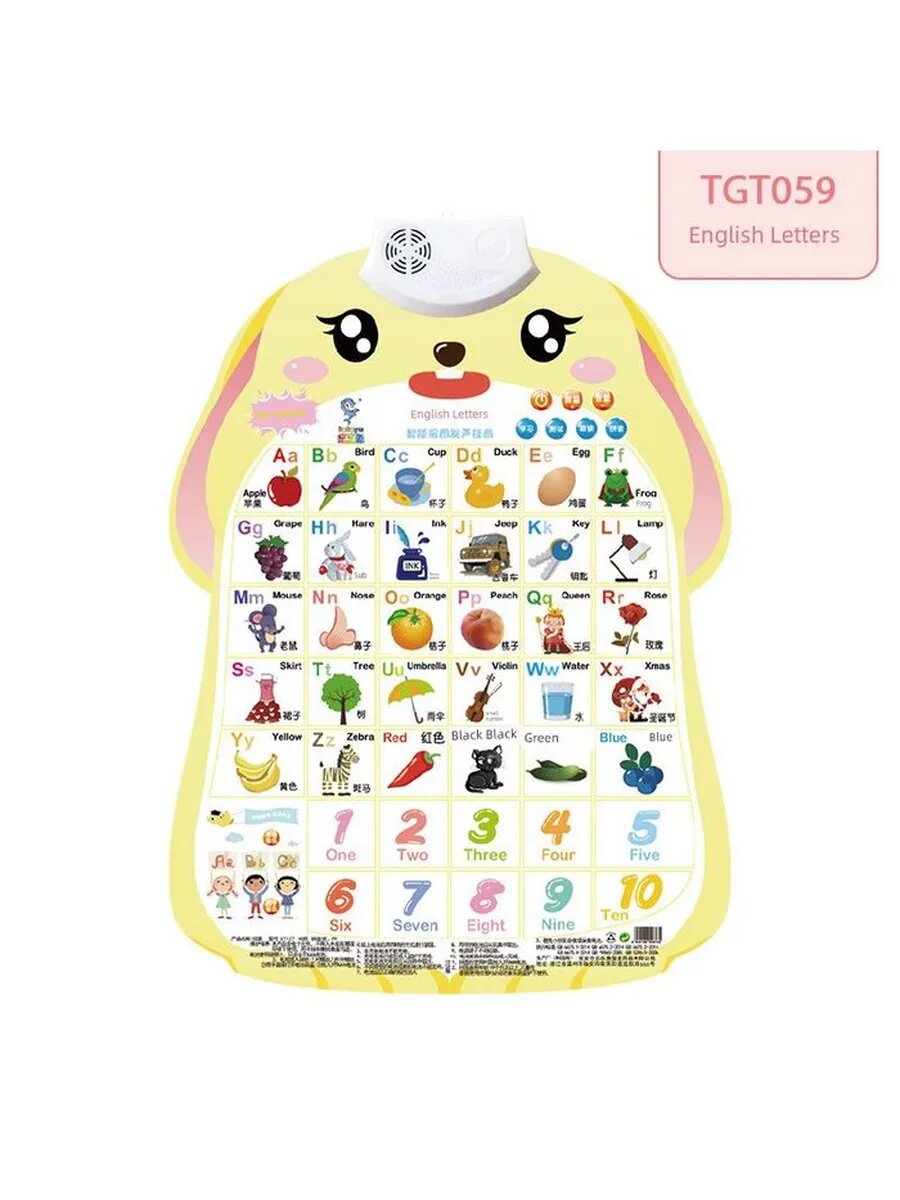 Звуковая карта-плакат Английские буквы, 2 языка