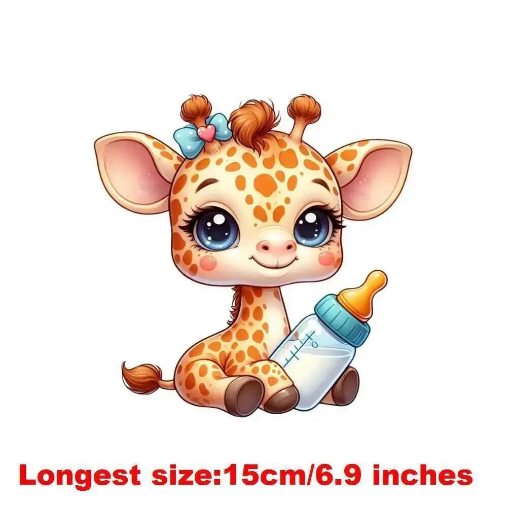 15 см дети тигр детские животные питьевое молоко утюг на DTF термопереносная наклейка футболка «сделай сам» утюг на переводные нашивки печать наклейки