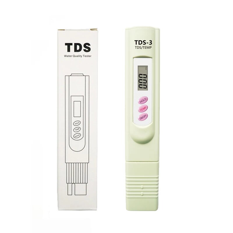 Цифровой TDS-метр, тестер воды PPM, ручка для качества воды, диапазон измерения 0-9990 PPM, идеально подходит для аквариумов, гидропоники, питья