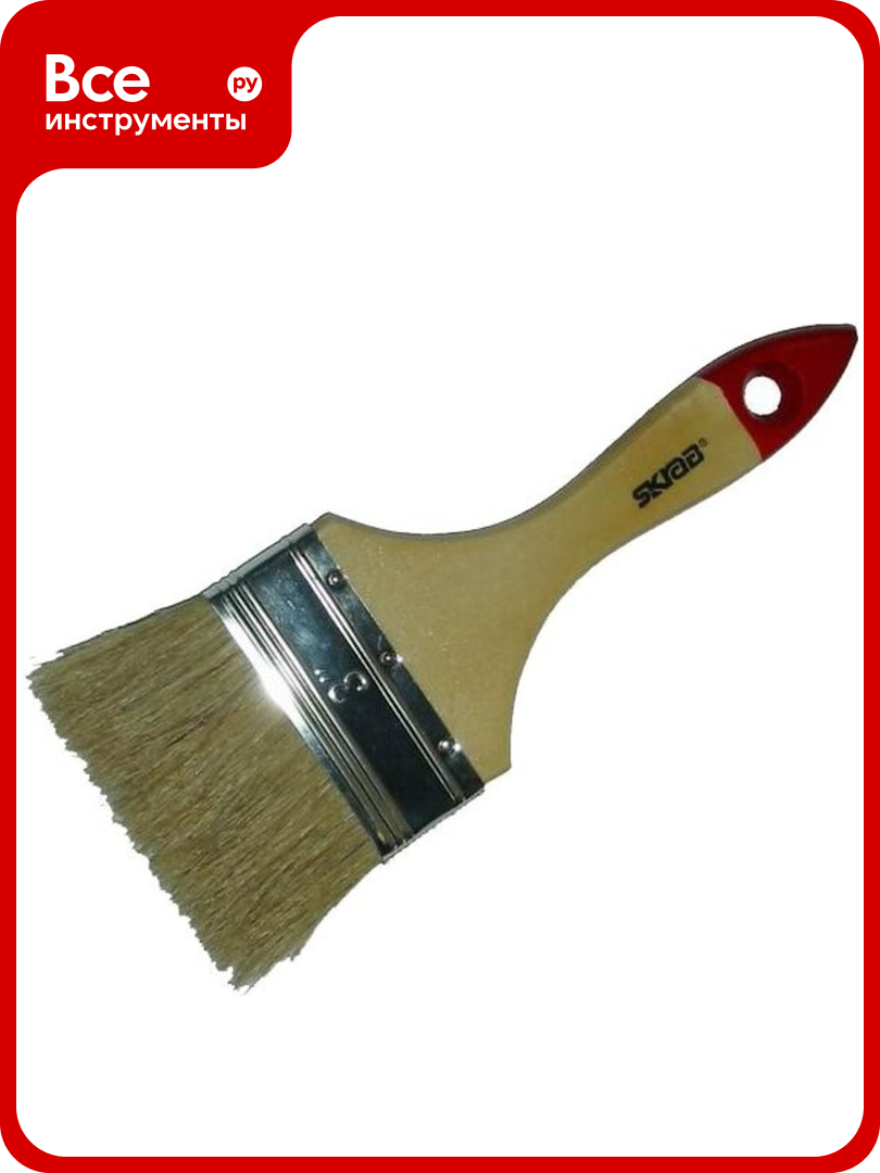 Малярная кисть SKRAB 4, красная ручка 44946