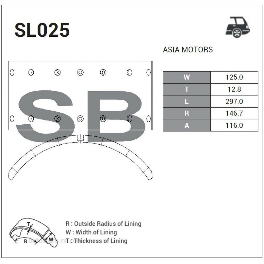 SANGSIN BRAKE SL025 накладка тормозная COSMOS (OLD) задняя (16*)