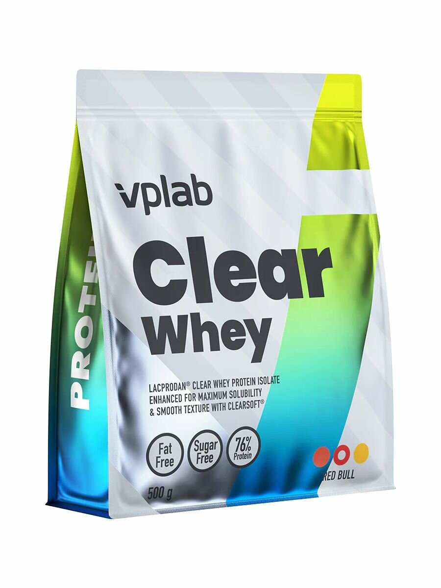 VPLAB Clear Whey, Протеин сывороточный,500 г вкус Ред Бул, для набора мышечной массы и похудения