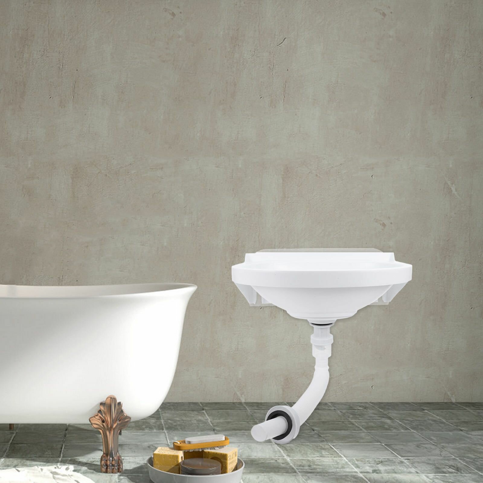 Белая настенная угловая раковина из пластика для малого пространства и ванной комнаты