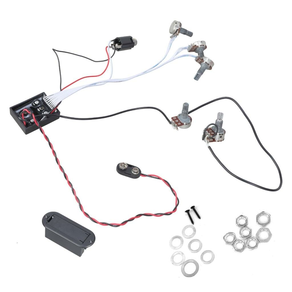 Активный предусилитель EQ-B3T для бас-гитары, Черный