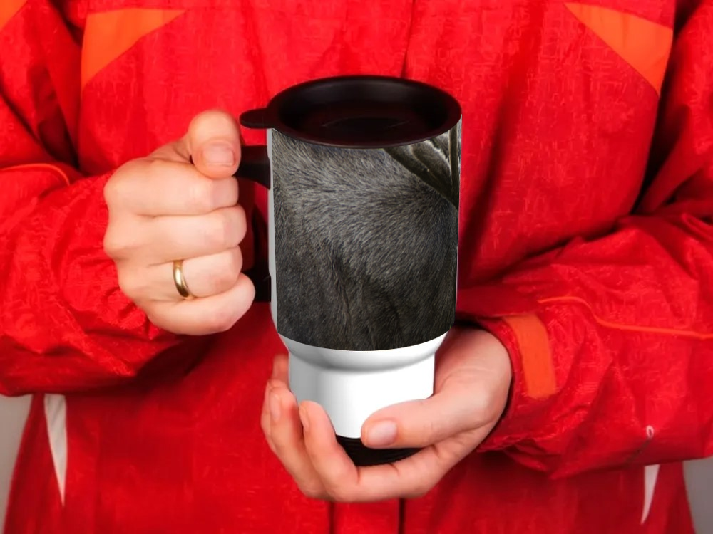 Тремокружка для авто с принтом "Лось, лось бык, голова" 0.5 л.