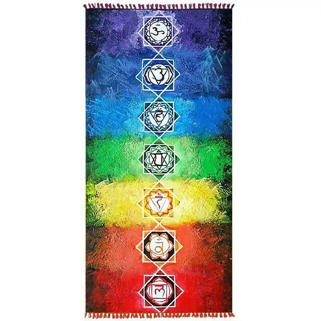 Махровая мандала для медитации 150x150 см, декор стены