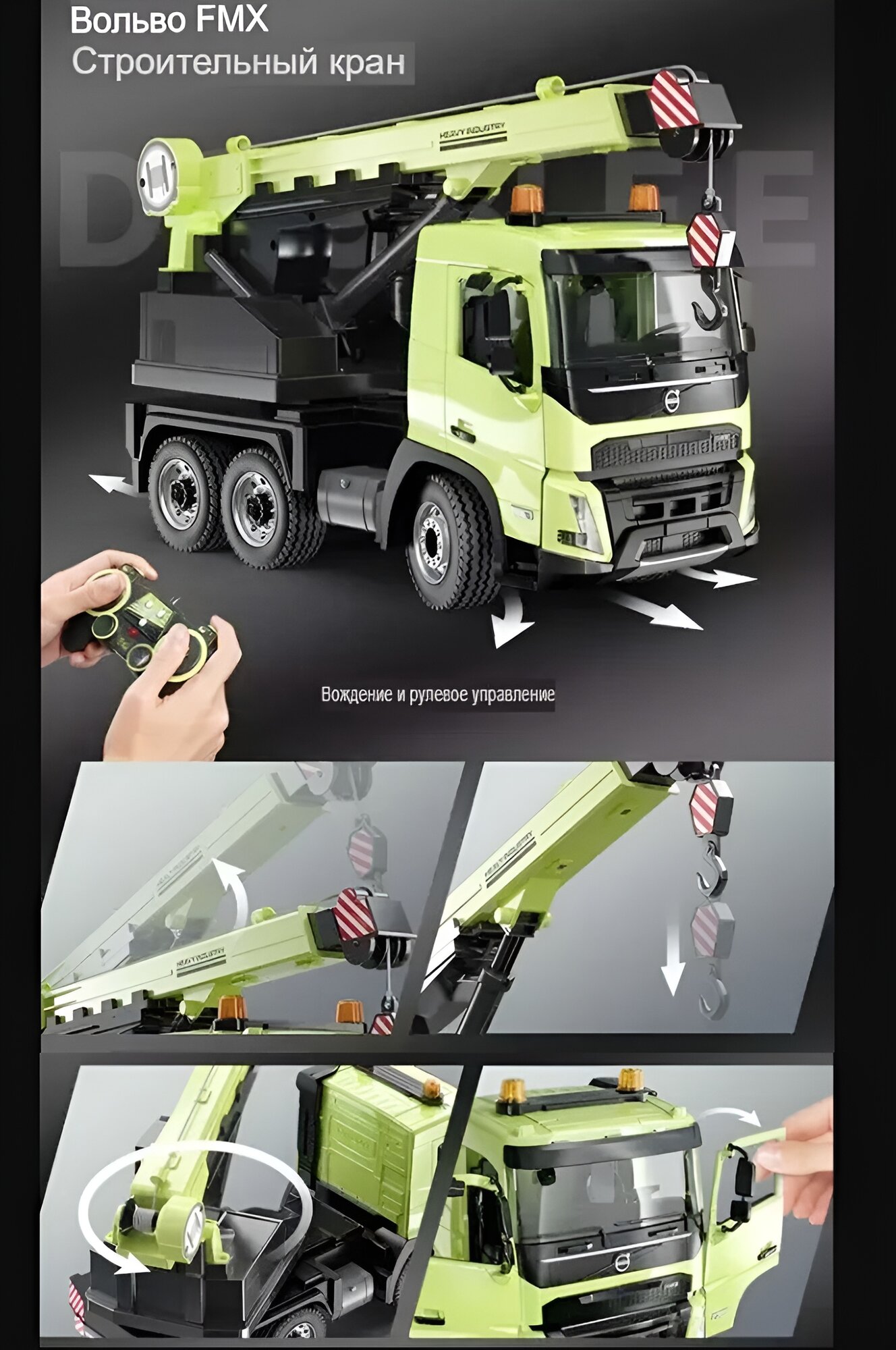 Радиоуправляемый автокран Double Eagle Volvo FMX масштаб 1:20 - E506-003