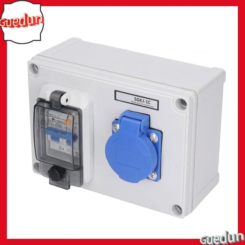Розетка Guedun SGKJ-1C Waterproof socket box Розетка накладная с выключателем IP65 Белый пластик