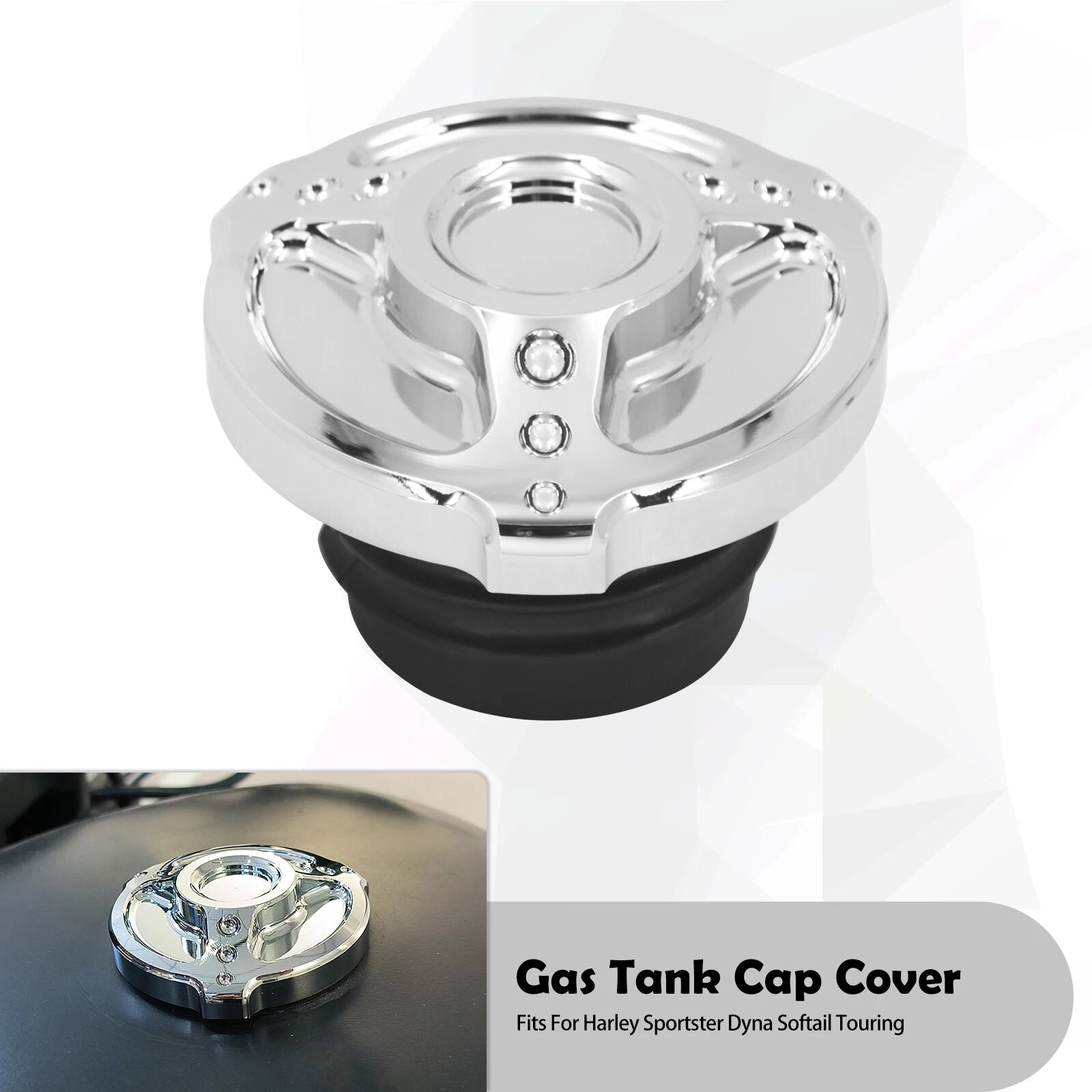 Крышка топливного бака мотоцикла, крышка бензобака для Harley Touring Road King Dyna Low Rider Softail Sportster 883, масляный чехол для мотоцикла Серебряный, Gas Tank Cap B