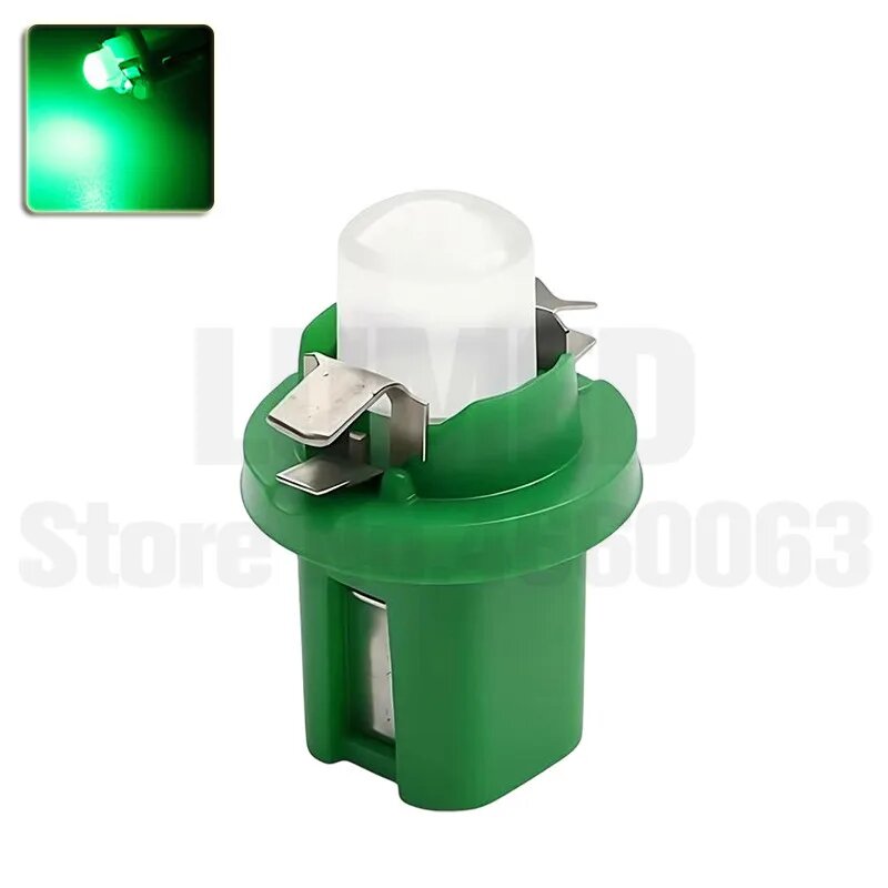 Автомобильный LED фонарь B8.5D, зеленый, 10 шт.