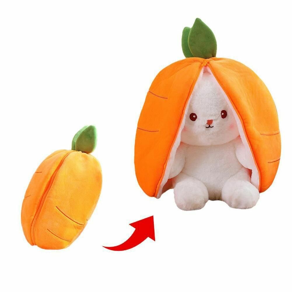 Мягкая игрушка Зайка в Клубнике 2в1 18 см / Заяц клубника подарок девушке, девочкам, мальчикам