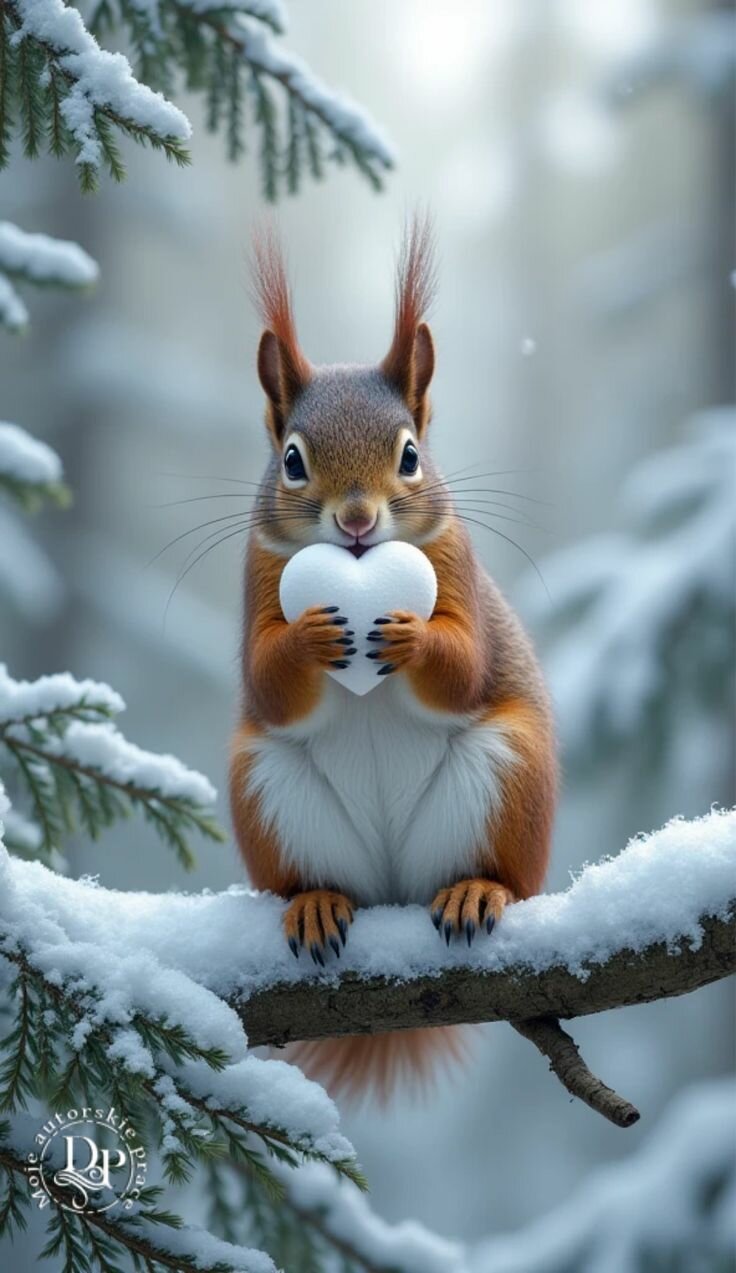 Алмазная живопись "Милая маленькая белка", 5D, круглая, 40x50 см. Производитель: Brose Art.