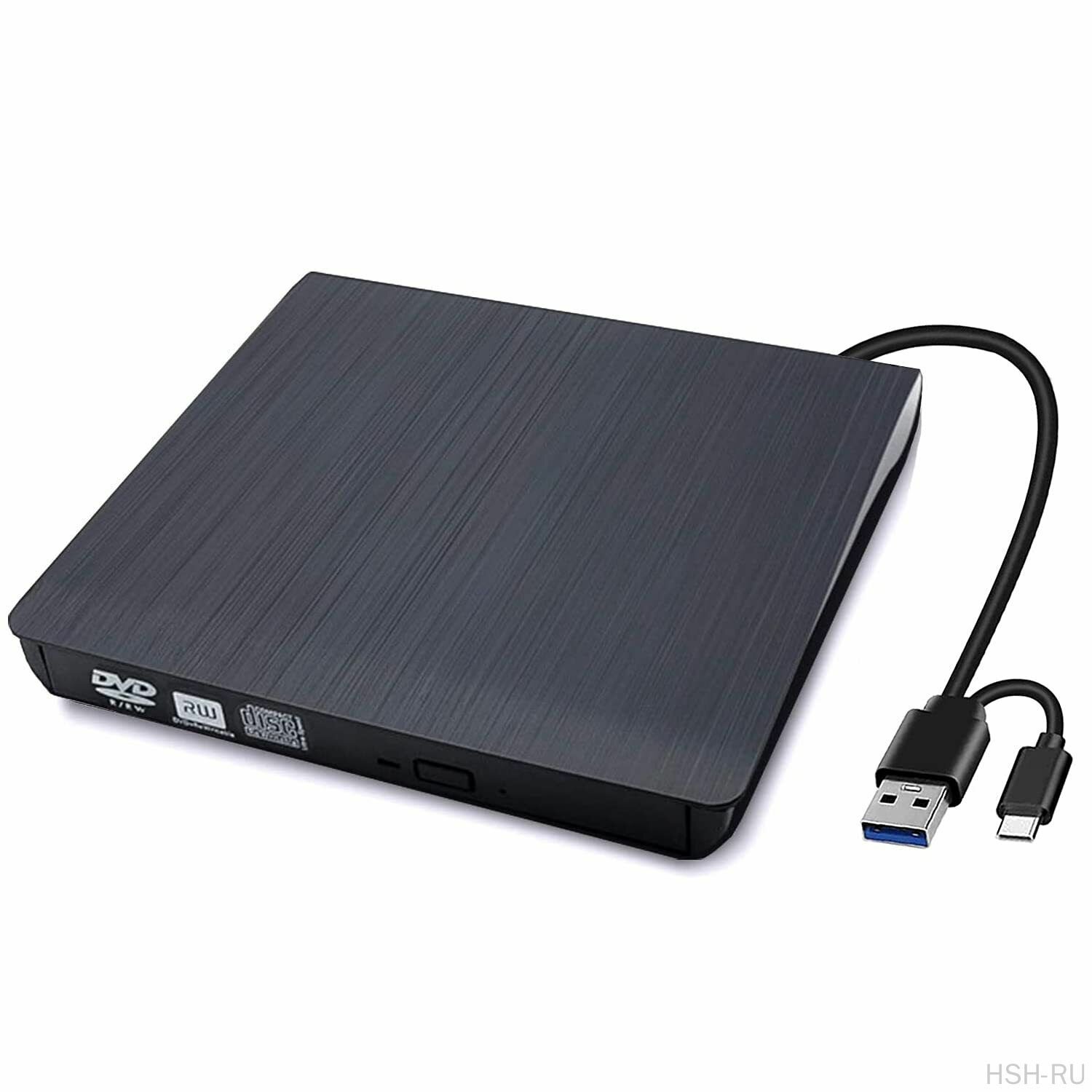 Внешний USB и Type-C CD DVD привод с поддержкой USB 3.0 и Type-C, тонкий, +/-RW