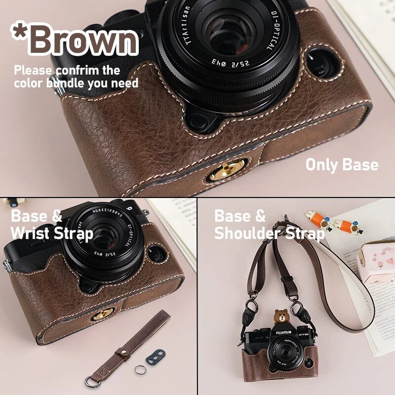 Получехол для камеры Fuji X-T10 XT20 XT30 X-T30II XT30III, Magnetic Brown, Base neck
