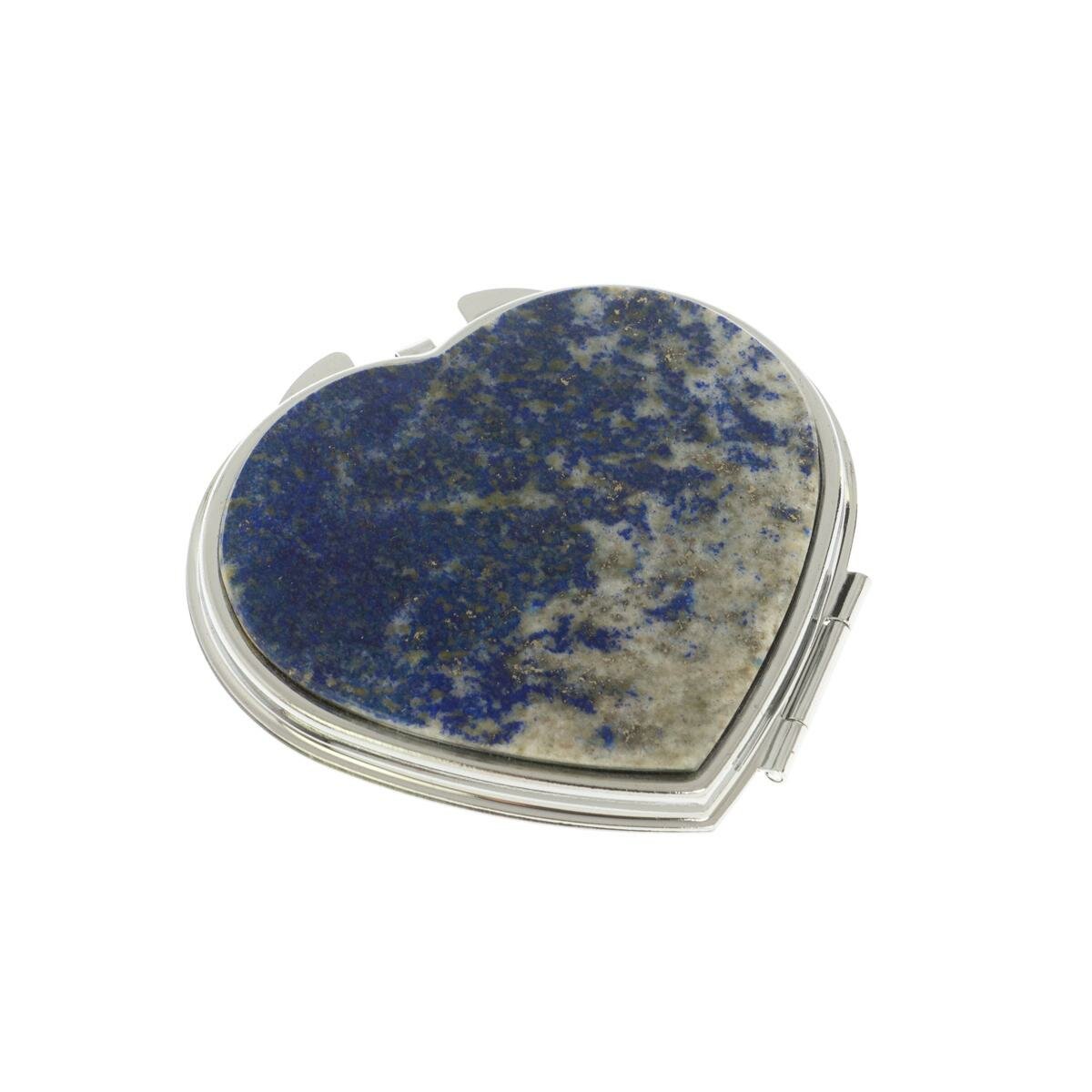 Зеркало "Сердце" из афганского лазурита цвет серебро 130217