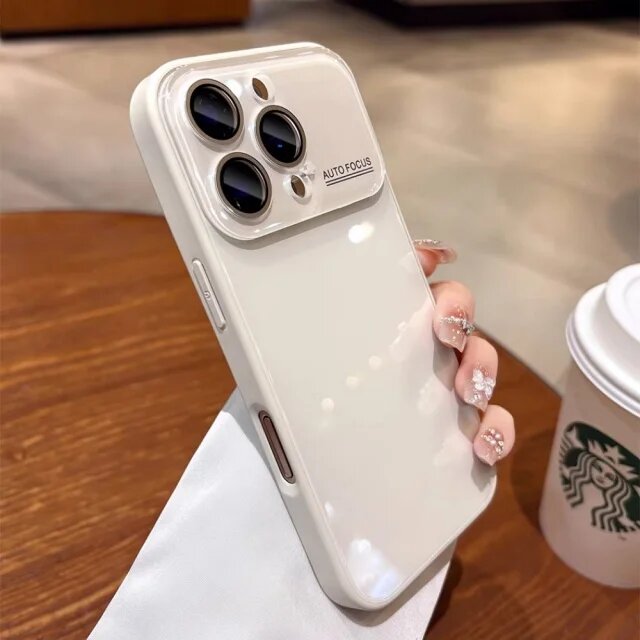 Роскошный чехол для iPhone 17 16 Pro Max с защитным стеклом для Айфон 15, Белый, iVory Phone Case