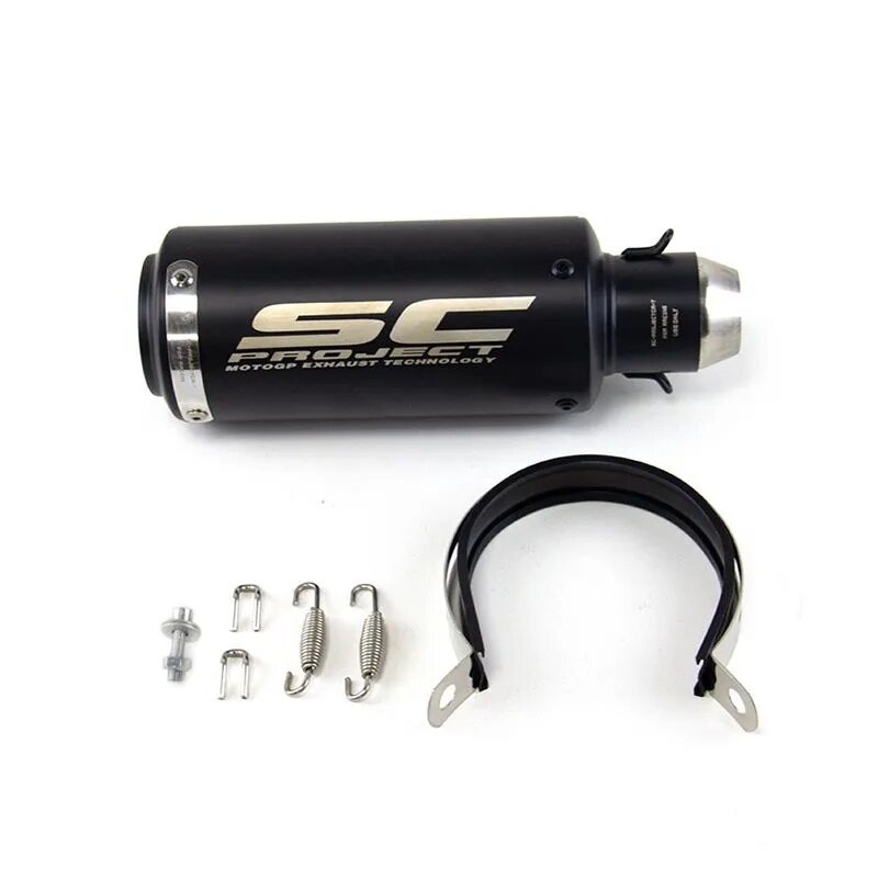 Глушитель для мотоцикла прямоток универсальный на питбайк SC Project черный 51мм