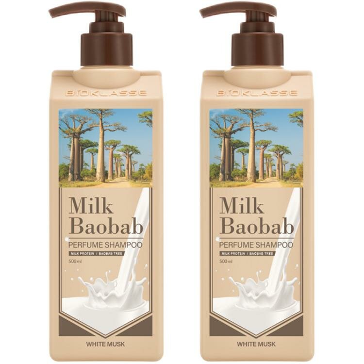 Парфюмированный шампунь унисекс MILK BAOBAB увлажняющий придающий объем и пышность аромат молока, 500 мл