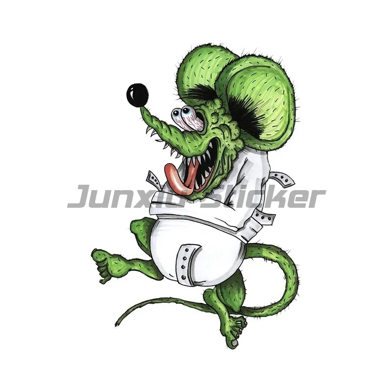Наклейка Crazy Rat Fink, модифицированный автомобиль, мотоцикл, велосипед, аксессуары для ноутбука, окно, грузовик, фургон, настенный шлем, гоночные наклейки