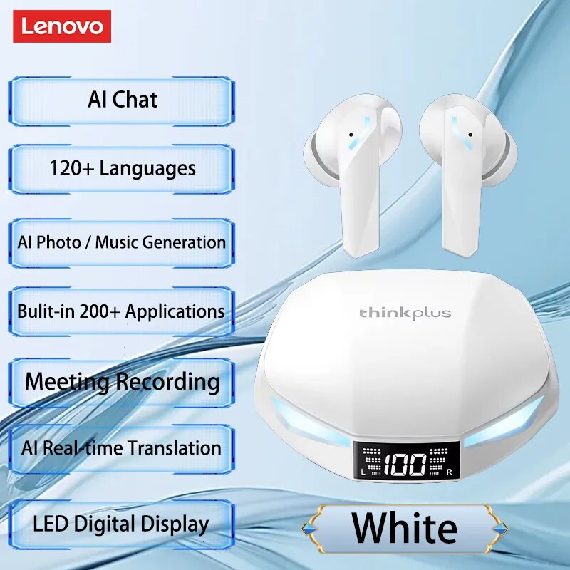 Беспроводные наушники Lenovo XT53 AI Bluetooth с функцией перевода XT53 AI White