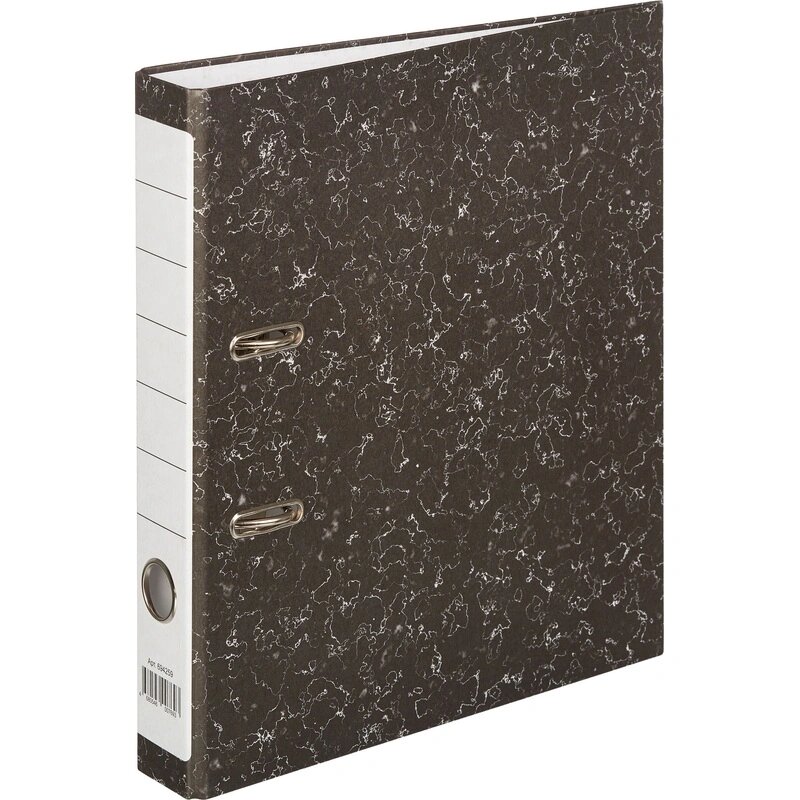 Папка-регистратор без мет. угол_бюдж 50мм ч/б бум/бум, карм. к