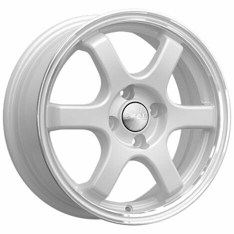 Диск автомобильный литой СКАД Киото 15x6 4x100 et45 dia67.1 Белый с полированной лицевой частью