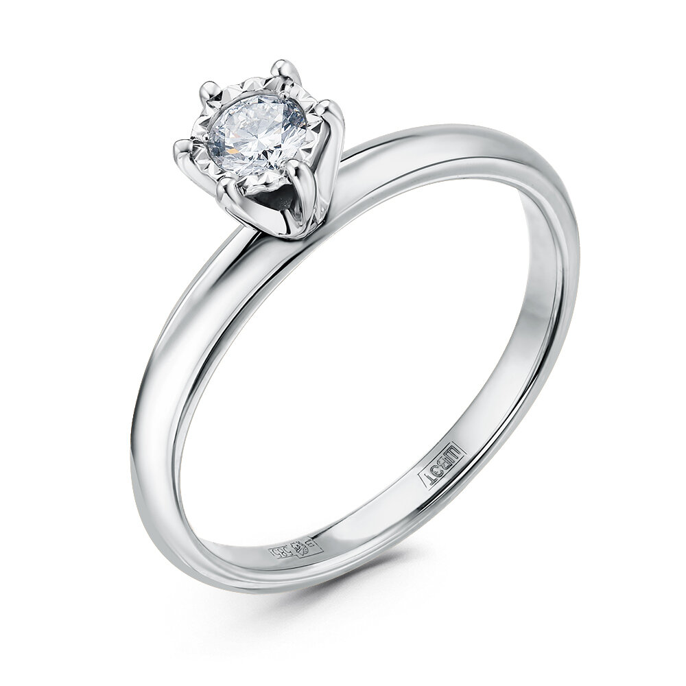 Кольцо помолвочное, белое золото, 585 проба, бриллиант