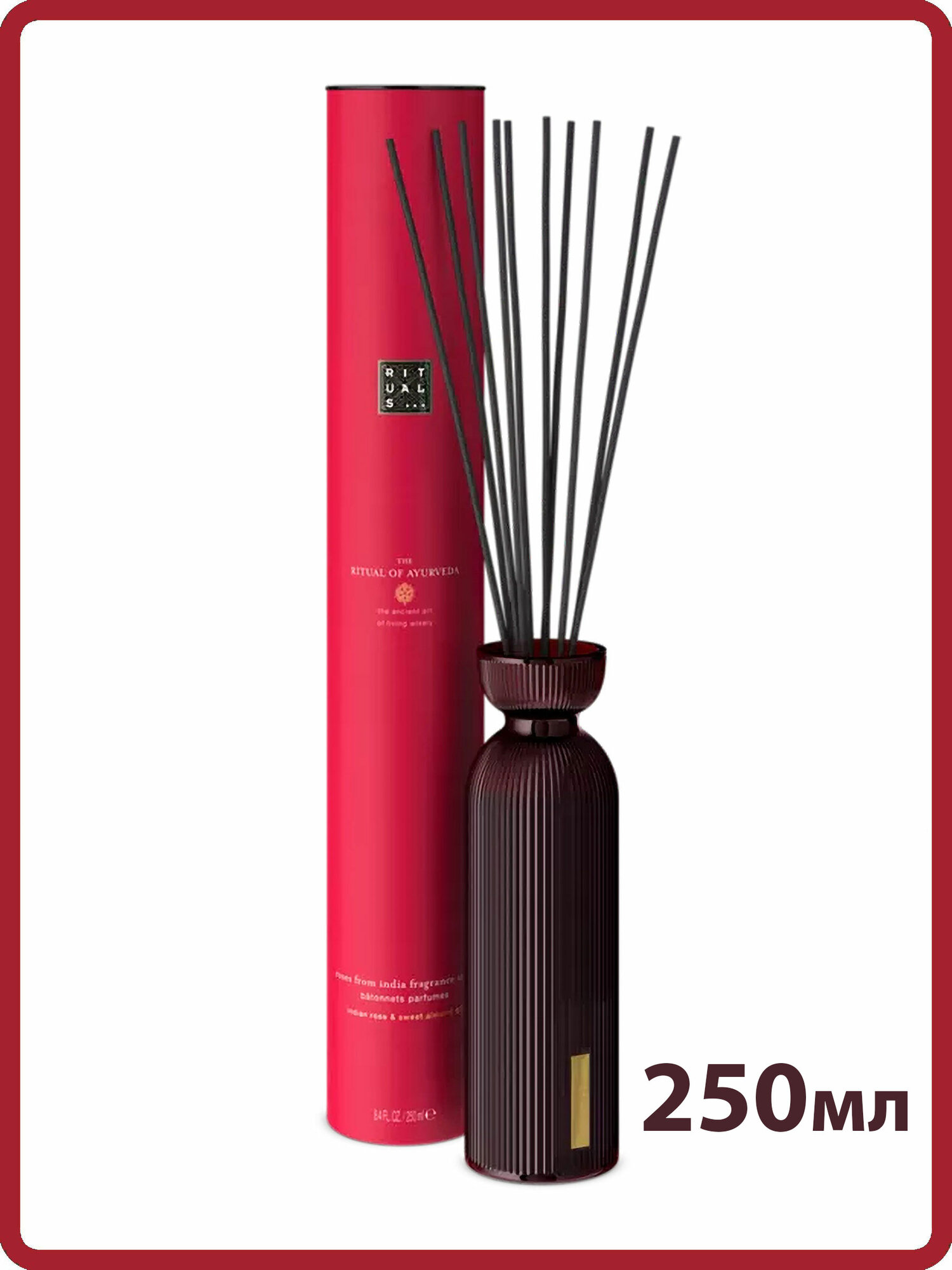 Ароматический диффузор для дома Rituals Ayurveda миндальное масло и индийская роза, с тростниковыми палочками, 250 мл