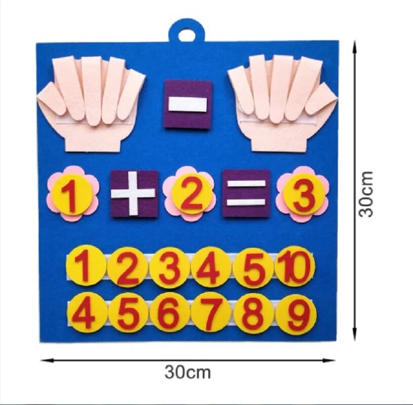 Детские фетровые цифры Монтессори, математические игрушки, детская развивающая доска для раннего обучения для малышей 30*30 см