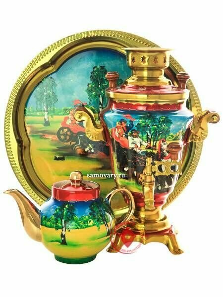 Набор самовар 1.5 литра электрический Тройка летняя с автоотключением