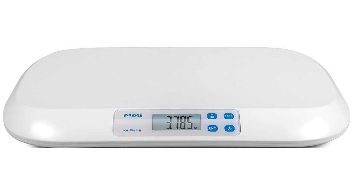 Детские электронные весы Maman Детские электронные весы Maman SBBC221 из безопасного пластика, до 20 кг, белый