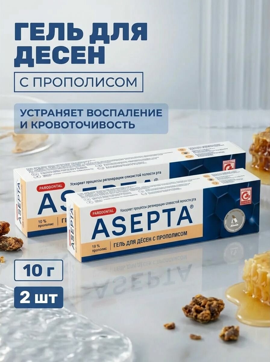 (2шт) Гель для десен с прополисом для устранения воспаления и кровоточивости, 10 г