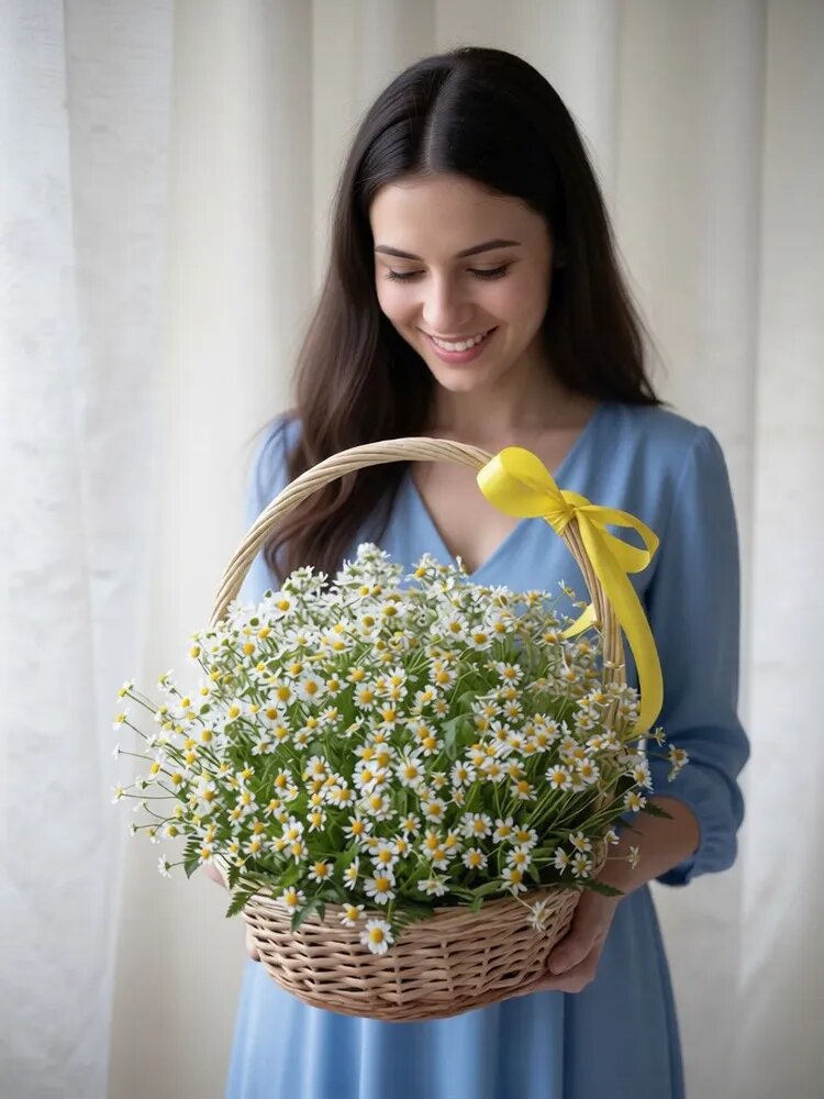 Букет "Для солнечного утра", ромашка, 21 цветок, высота 20 см