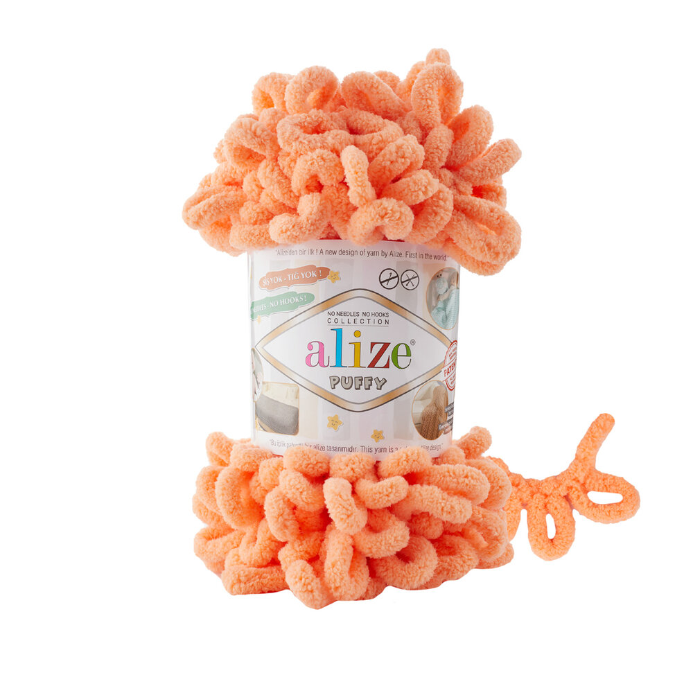 Пряжа для вязания Alize Puffy 34 дыня. 100 гр/9,2 м 100% микрополиэстер