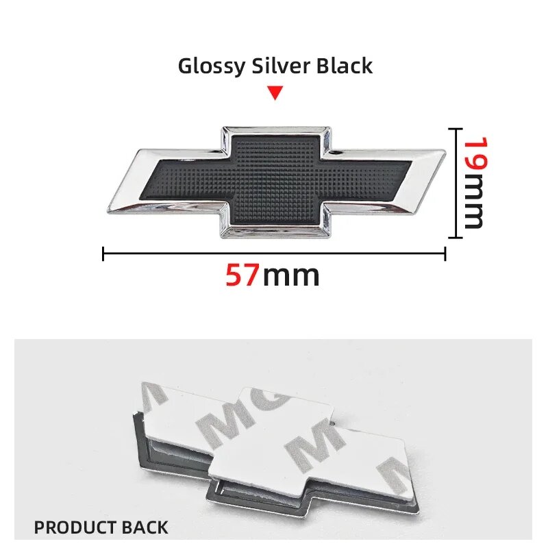 Эмблема Chevrolet Glossy Silver Black 57mm