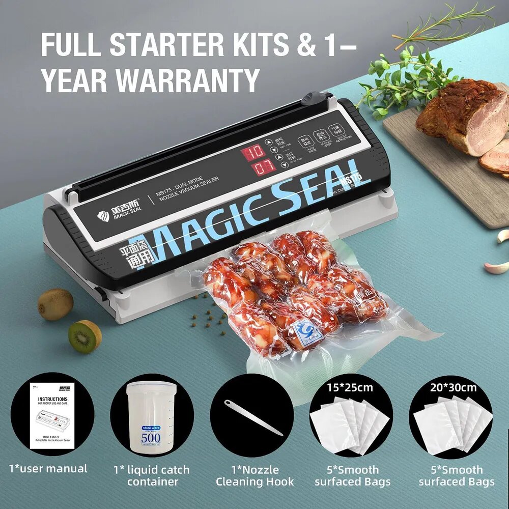 Вакуумный упаковщик для продуктов MAGIC SEAL MS175 автоматический, для дома — фото 1