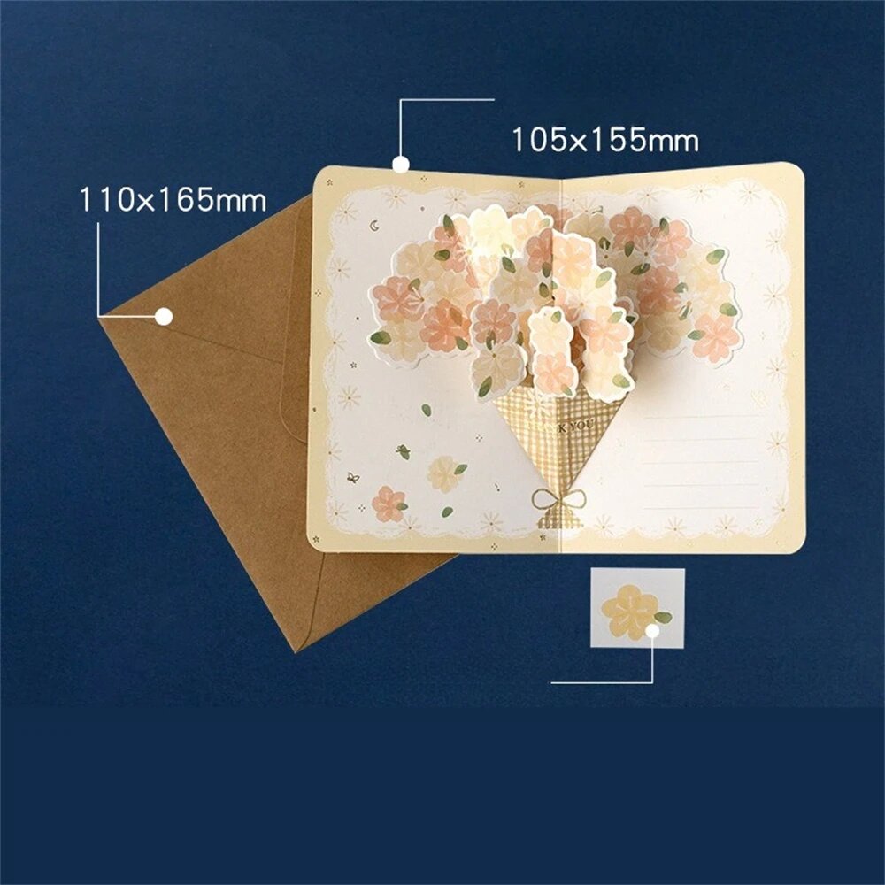 3D открытка с цветами A