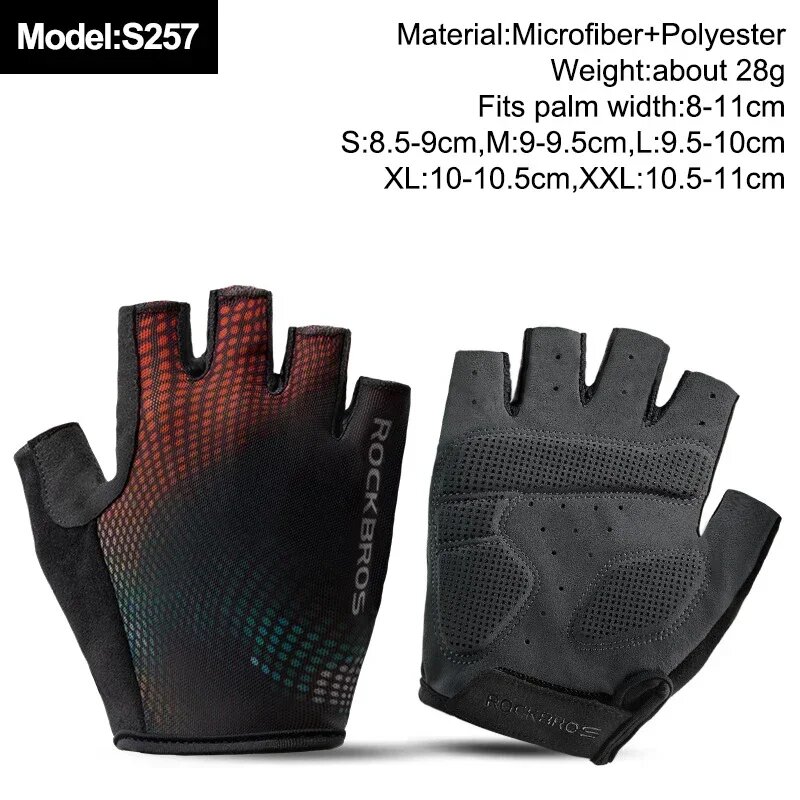 ROCKBROS Велоперчатки черные, S257 Red, XXL
