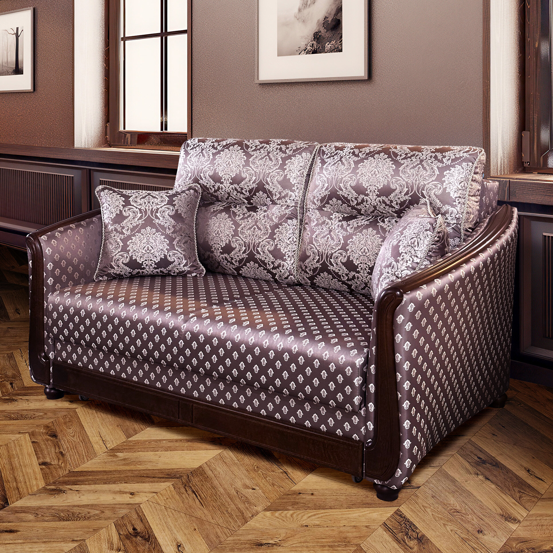 Диван-кровать Бустер New, СТД , высокая спинка, мягкий, удобный, красивый, классический, деликатный жаккард