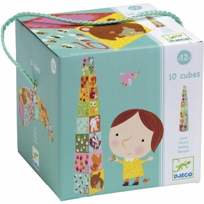 Кубики для детей Djeco - Кубики для строения пирамидки, 10 эл. - DJ08507